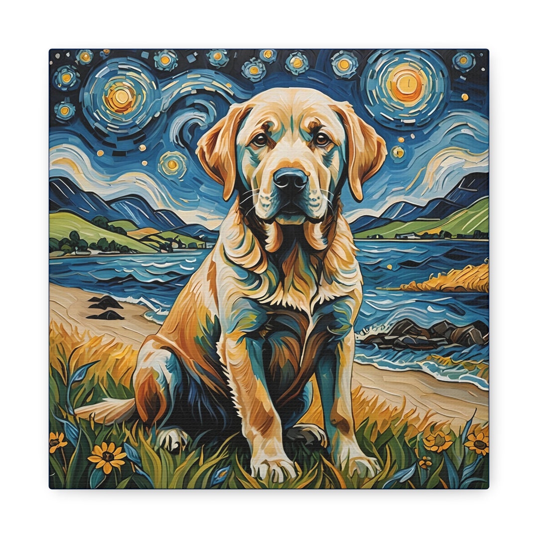 Starry Night Yellow Lab - Etsy