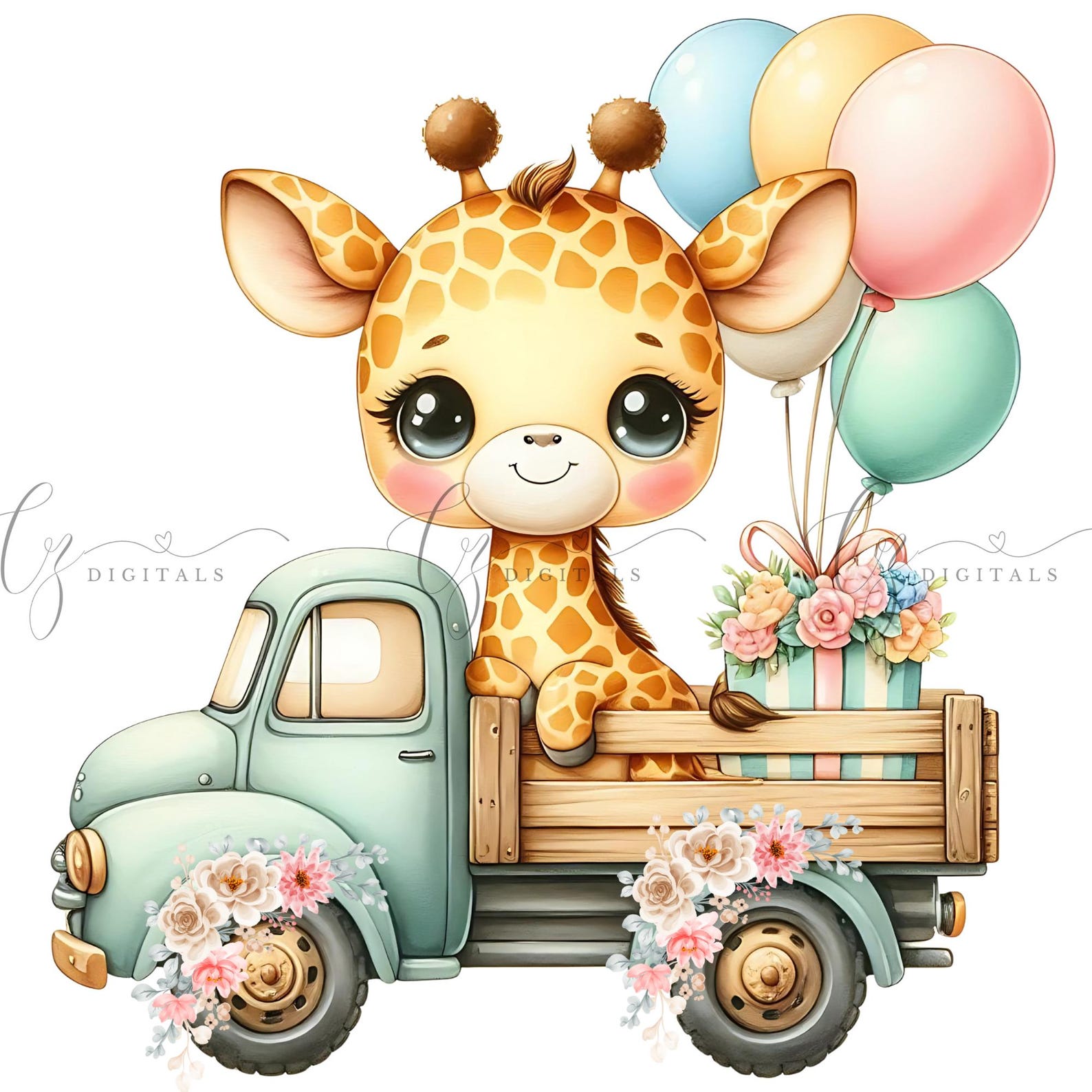 Cute Giraffe Png, Giraffe PNG, Safari Nursery Decor, Baby Giraffe Baby ...