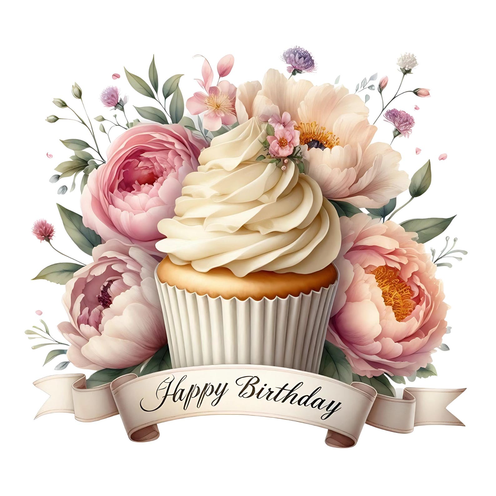 22 Watercolor Cupcake Clipart Bundle, Birthday Dessert Illustrations ...