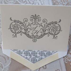 Letterpress Note Cards Sample, Note Card, Art Deco Note Card, Custom ...