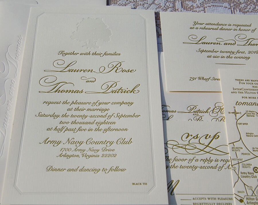 Large Letterpress Wedding Invitation Sample Wedding | Etsy