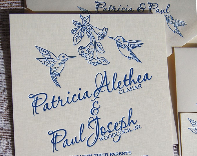 Letterpress Wedding Invitation Sample Wedding Invitation | Etsy