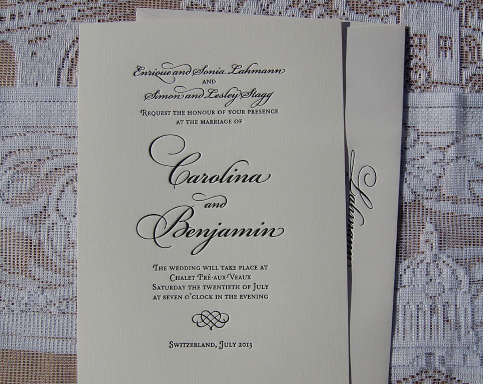 Letterpress Wedding Invitation Sample Wedding Invitation - Etsy