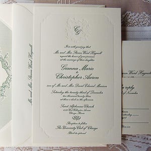 Letterpress Wedding Invitation Sample, Classic Windsor Wedding ...