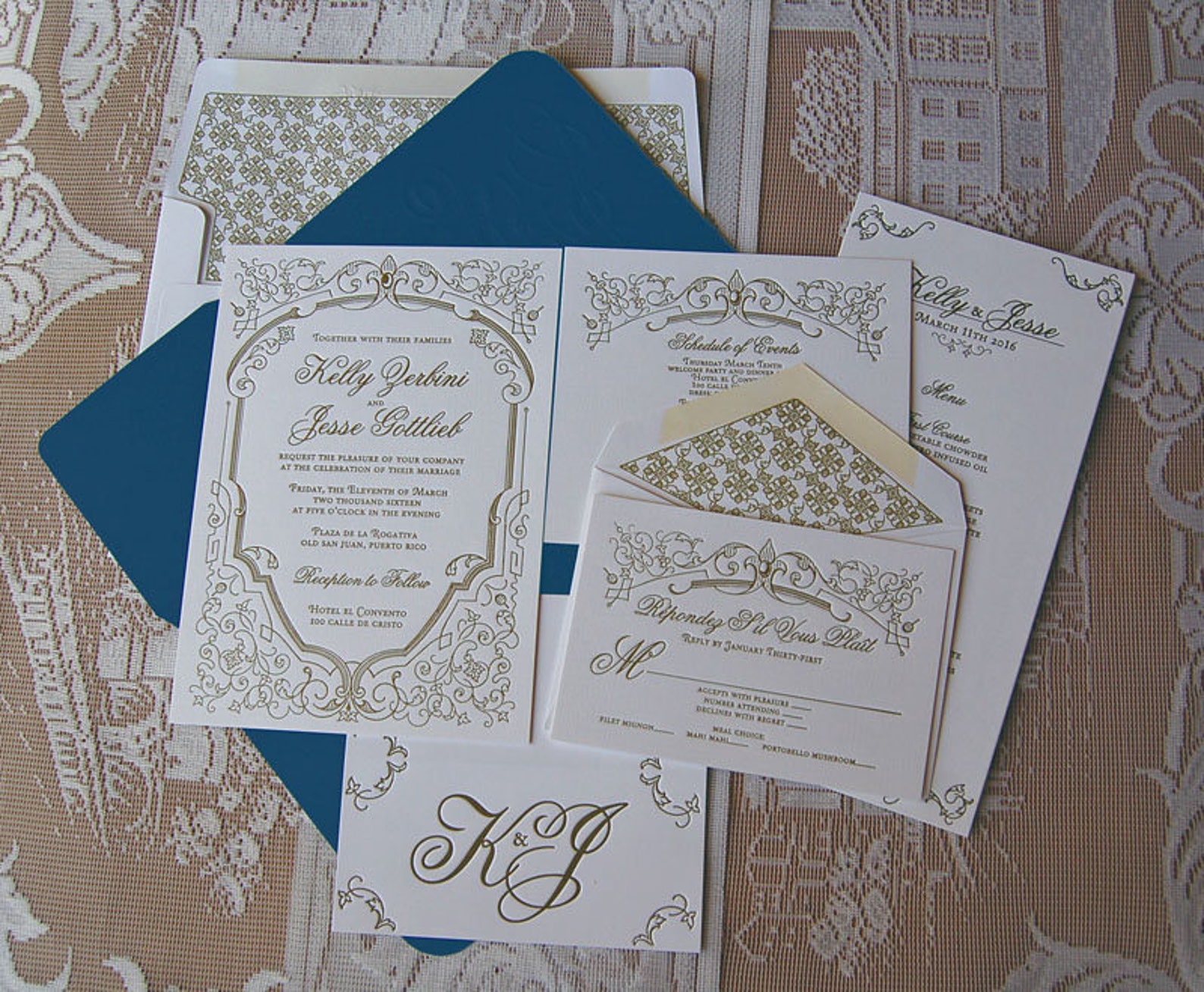 Letterpress Wedding Invitation Sample Wedding Invitation | Etsy