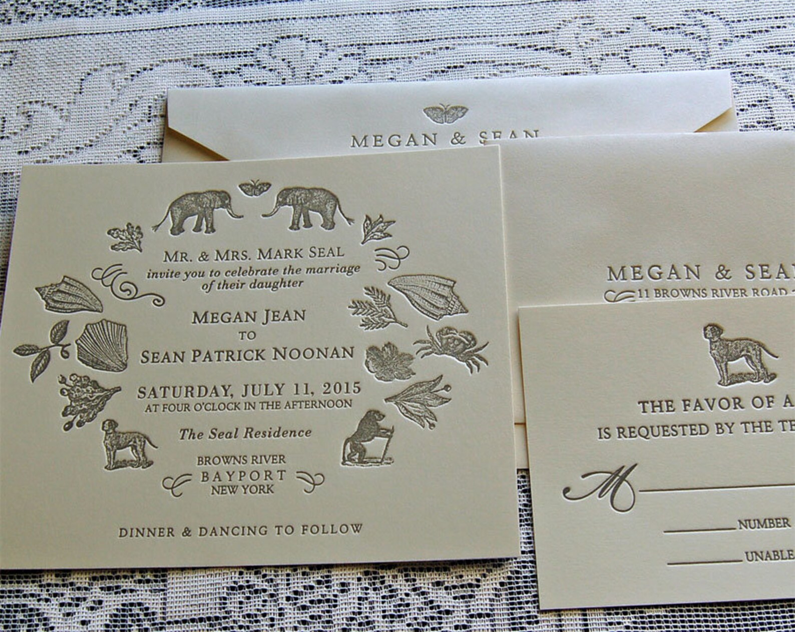 Letterpress Wedding Invitation Wedding Invitation Whimsical - Etsy