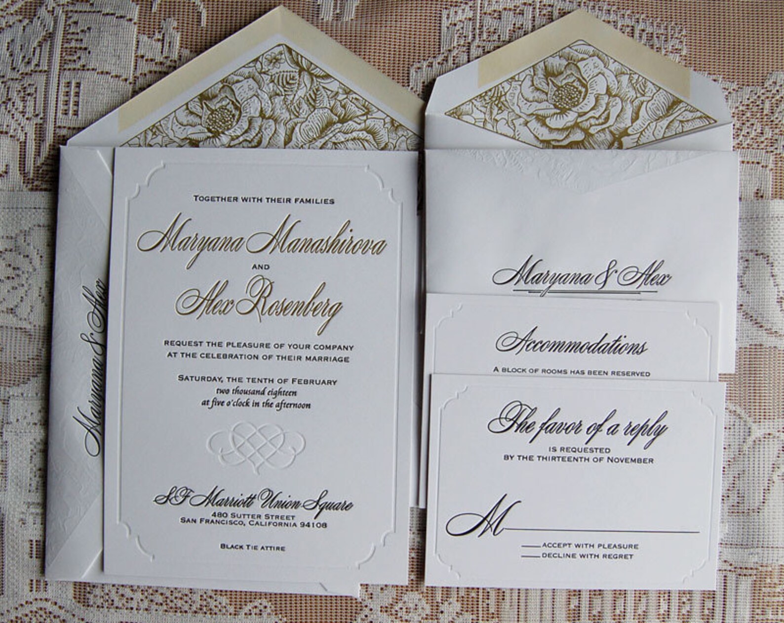 Letterpress Wedding Invitation Sample Wedding Invitation - Etsy