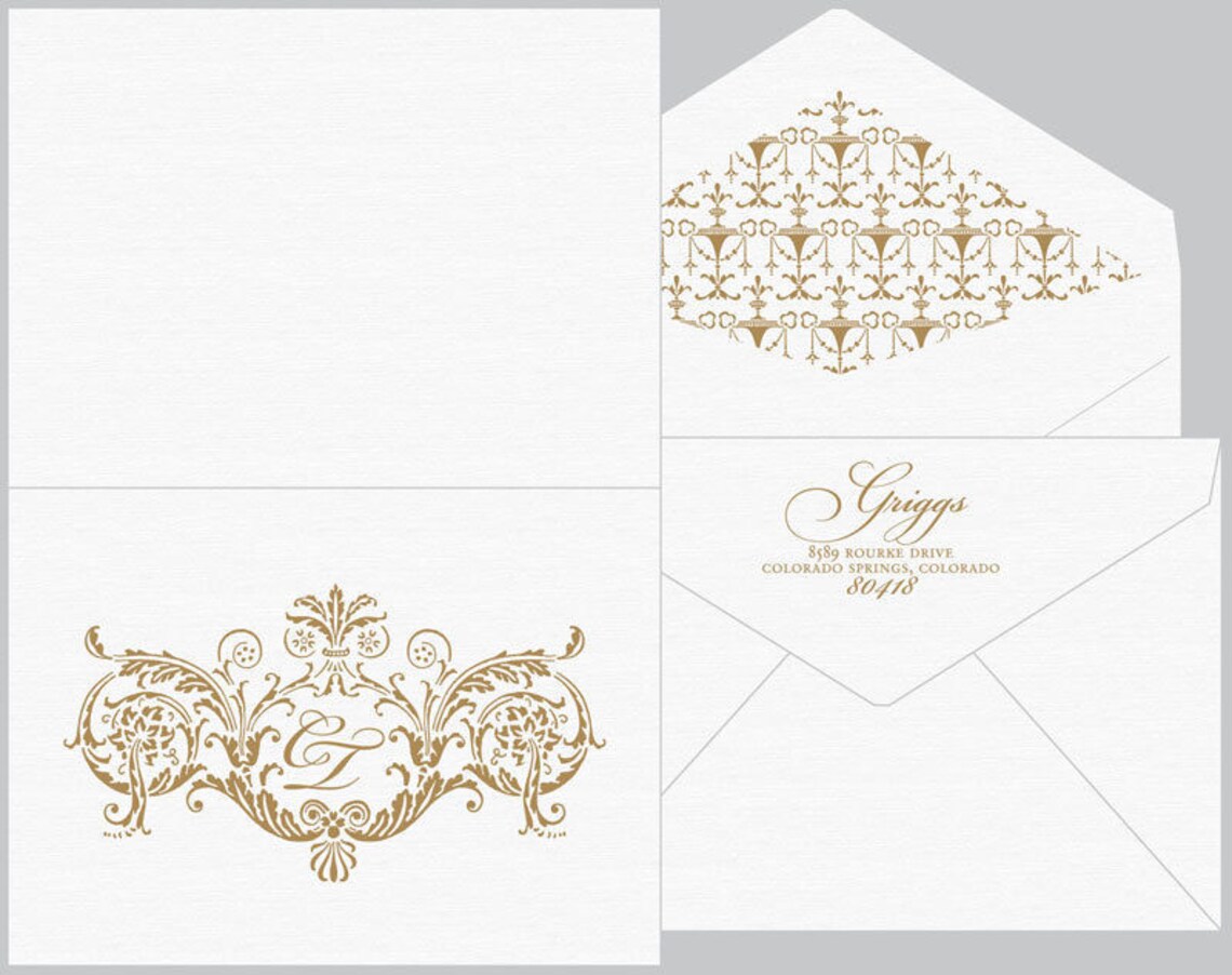 Letterpress Note Cards Sample Note Card Art Deco Note Card | Etsy