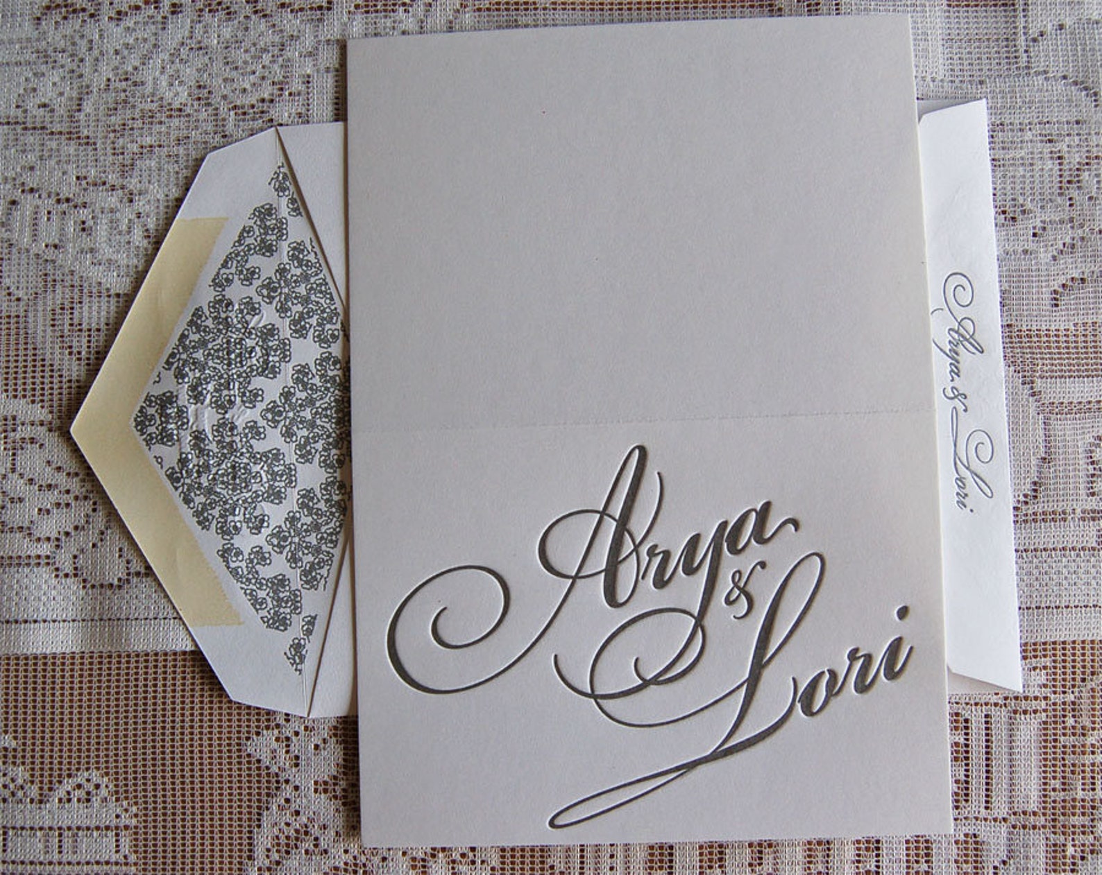 Letterpress Note Cards Sample Note Card Art Deco Note Card | Etsy