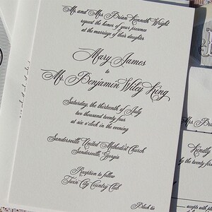 Letterpress Wedding Invitation Sample, Classic Windsor Wedding Invitation, Cursive Wedding ...