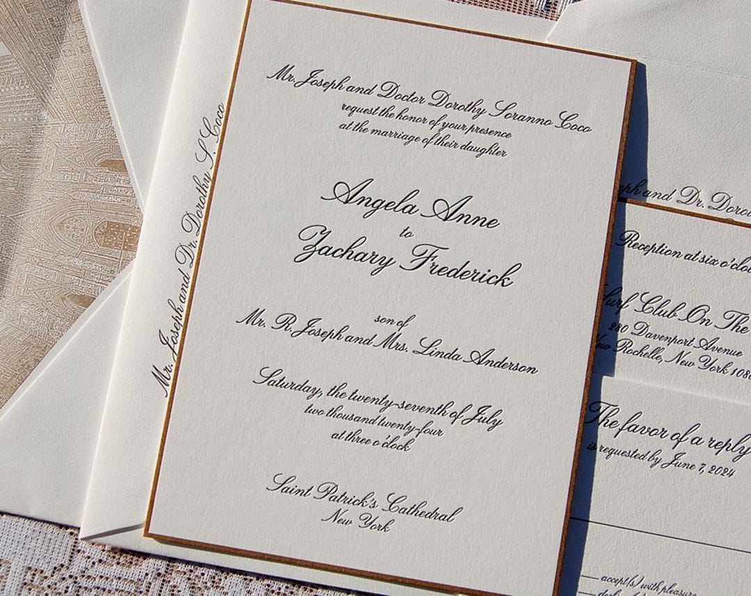 Letterpress Wedding Invitation Sample, Classic Windsor Wedding ...
