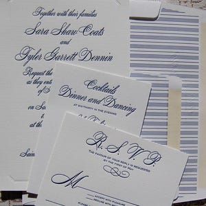 Letterpress Wedding Invitation Sample, Classic Windsor Wedding Invitation, Cursive Wedding ...
