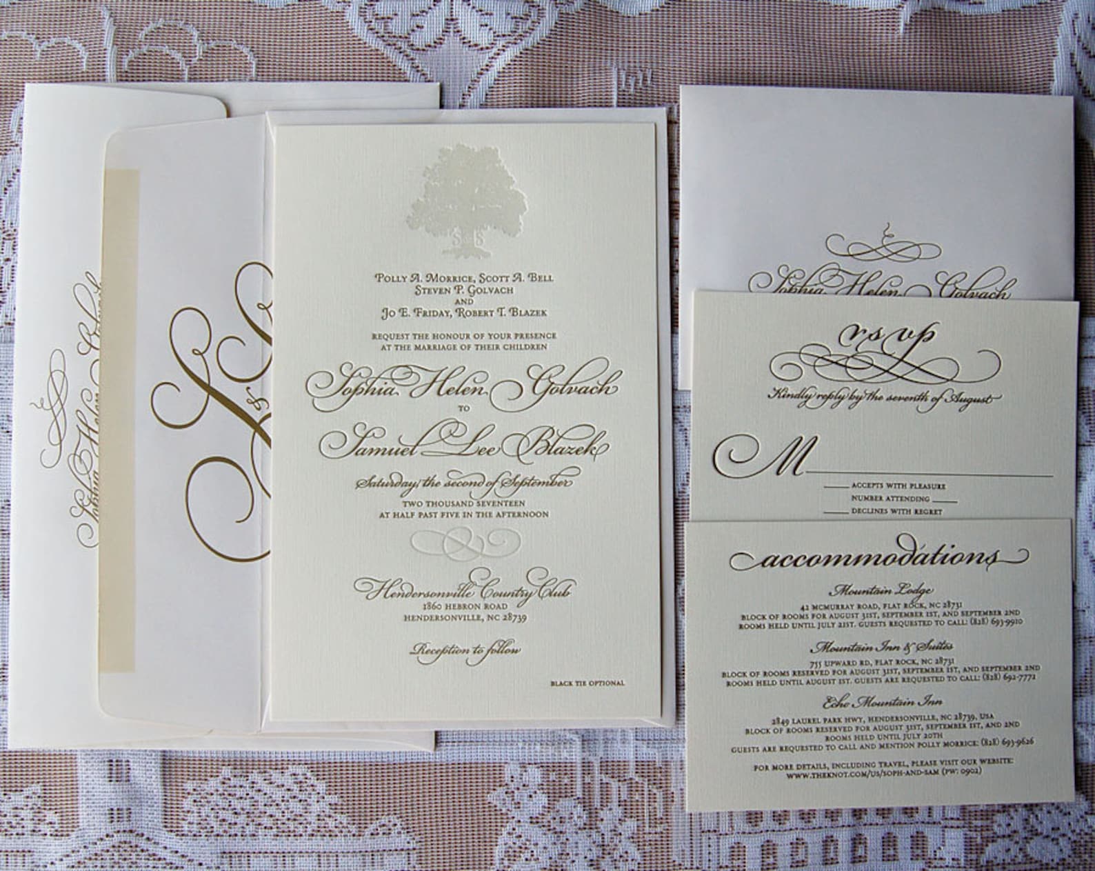 Large Letterpress Wedding Invitation Sample Wedding | Etsy