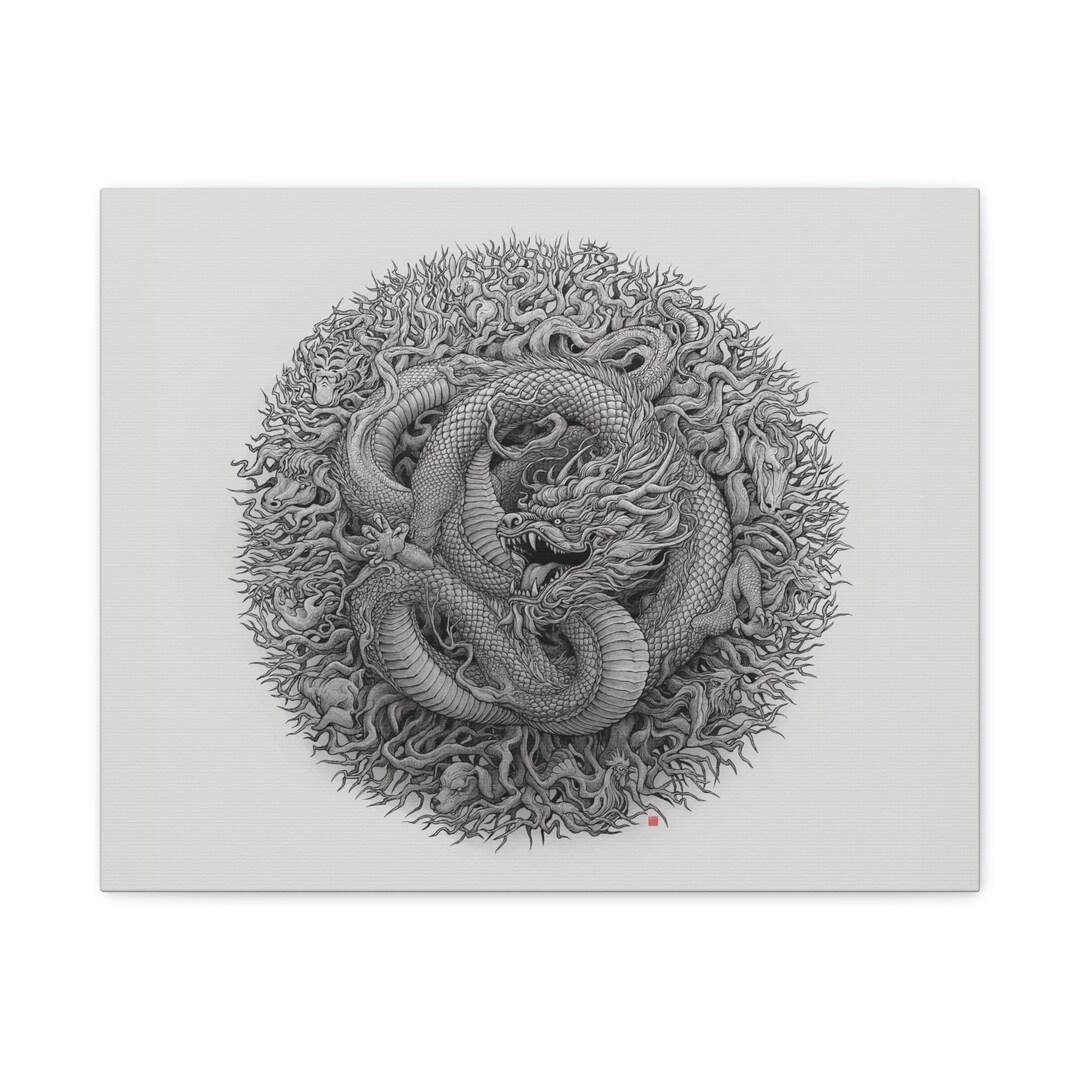 Wood Dragon Dominance Matte Canvas | Original Art by Kerby Rosanes - Etsy