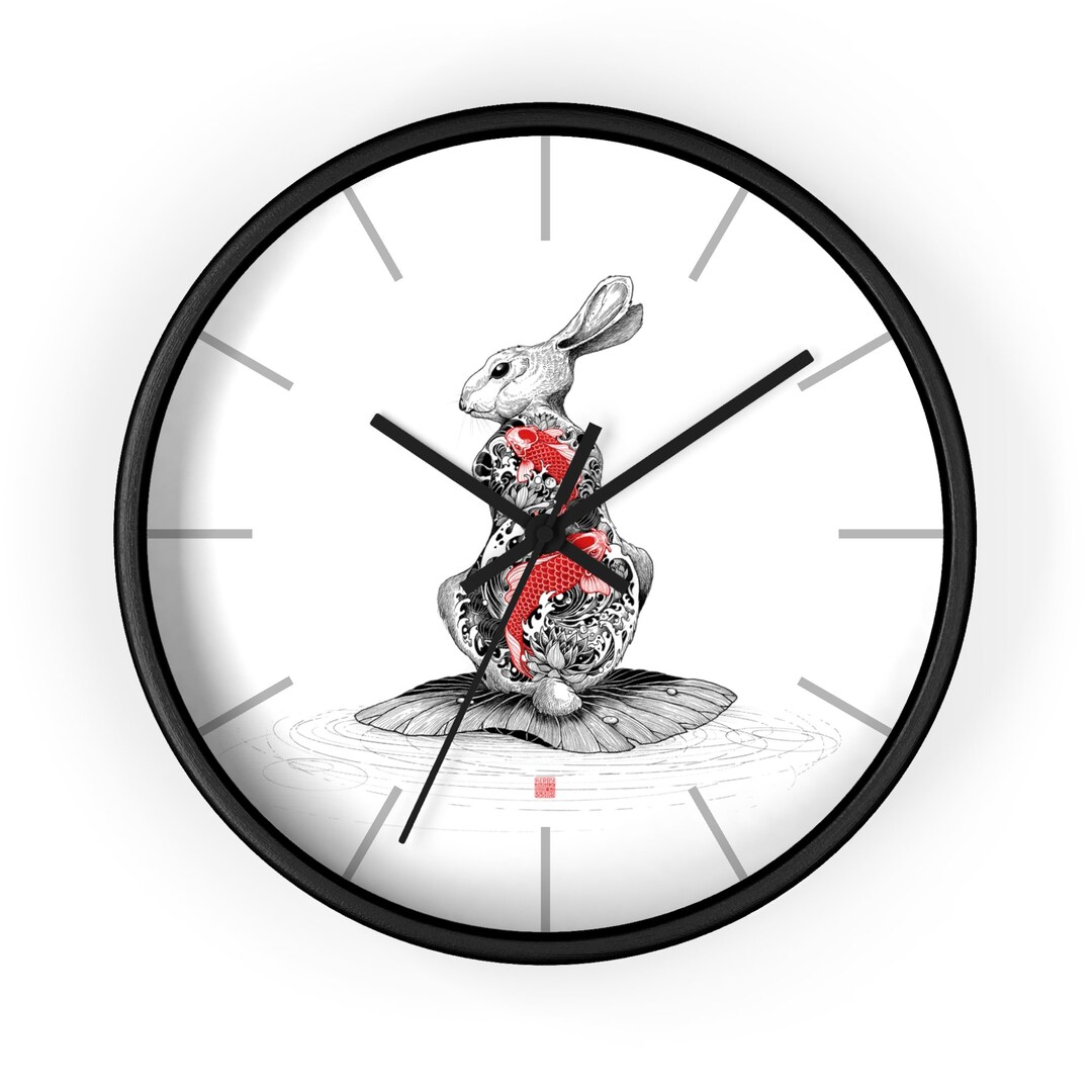Water Rabbit Wall Clock | Original Art by Kerby Rosanes - Etsy