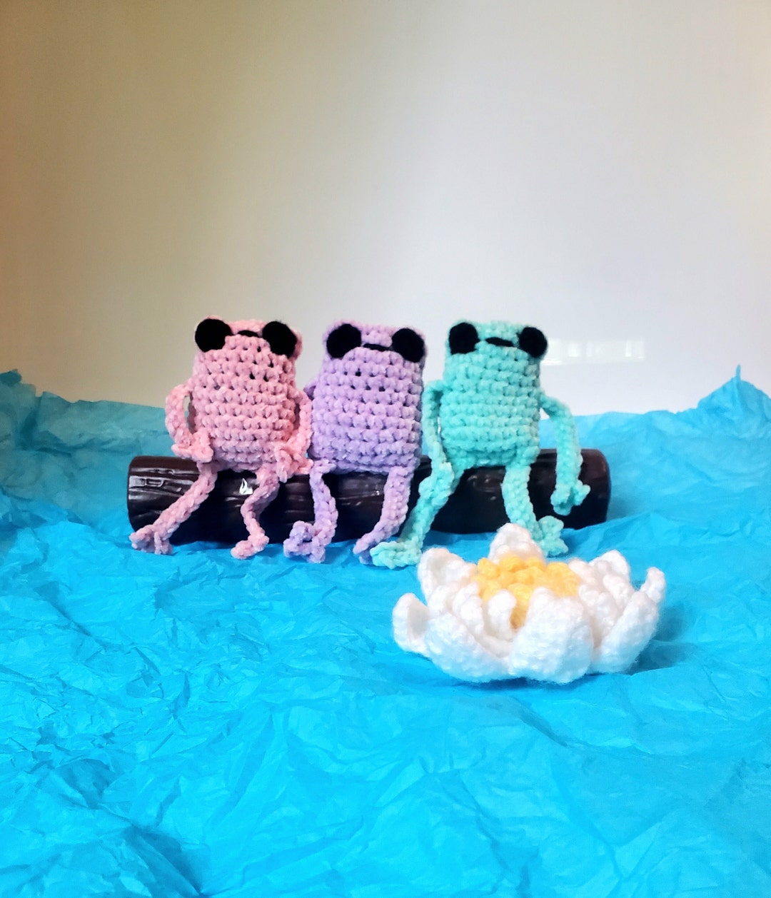 Crochet Plush Frogs. Crochet Frog, Leggy Frog, Handmade, Kawaii Plush ...