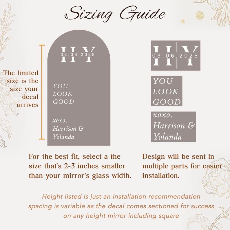 Custom Wedding Mirror Decal With Names, Wedding Mirror Decal, Wedding ...