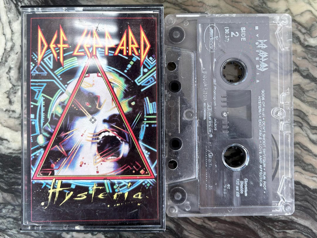 Vintage Cassette Tape Def Leppard, Hysteria, Mercury 830675 4Q-1 ...