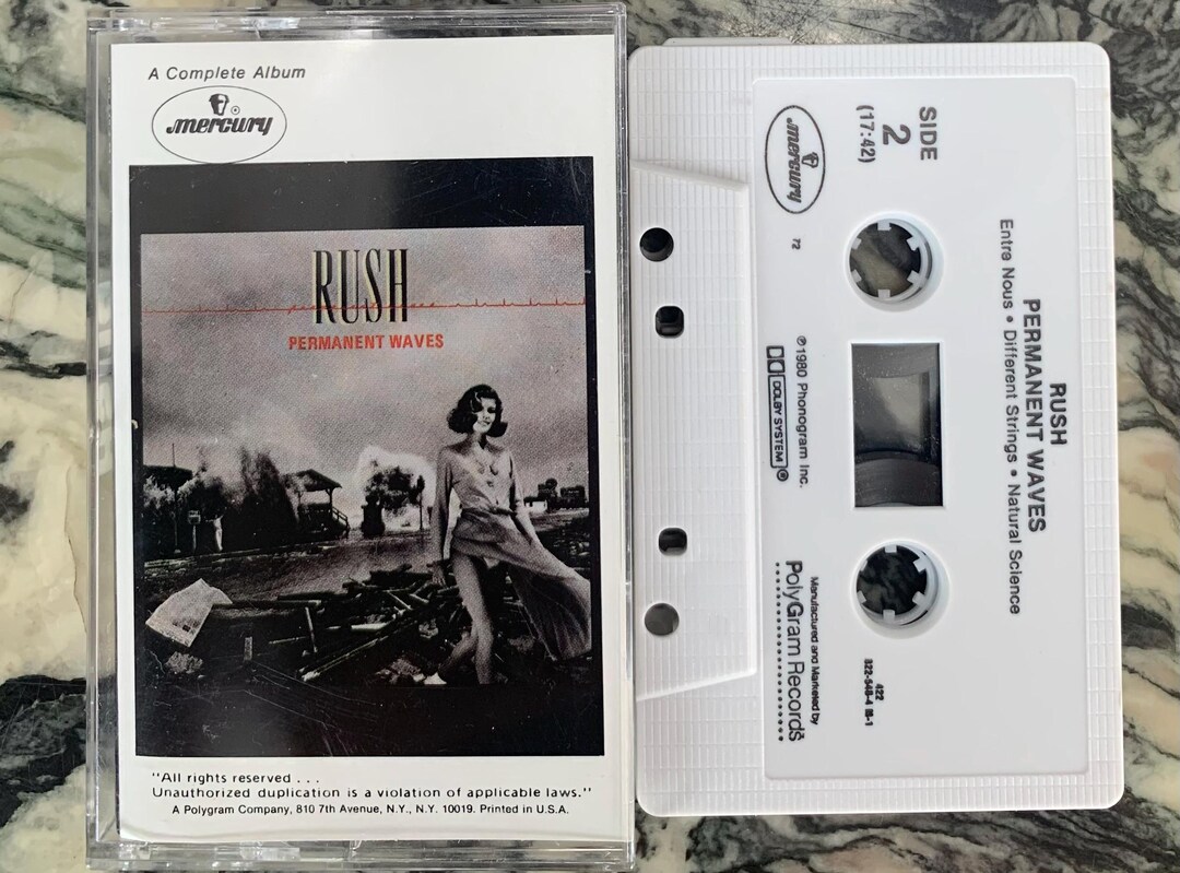 Vintage Cassette Tape - Rush, Permanent Waves, Mercury, 1980, Play ...
