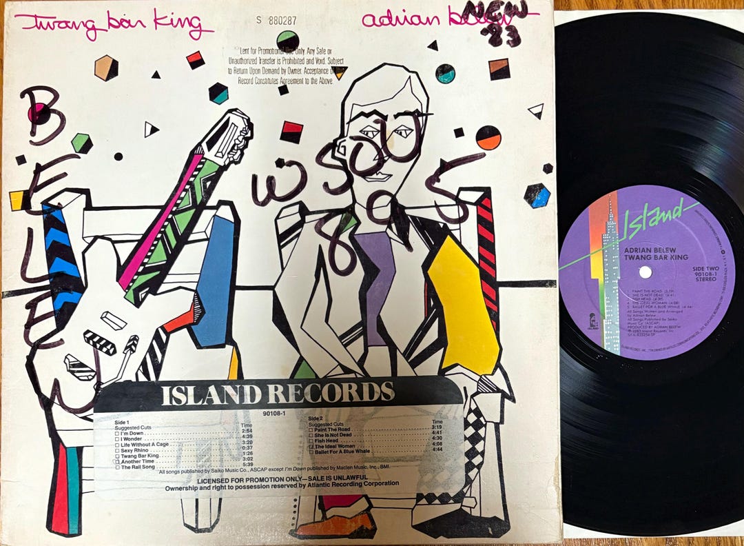 Vintage Vinyl - Adrian Belew, Twang Bar King, Island Records, S 880287 ...