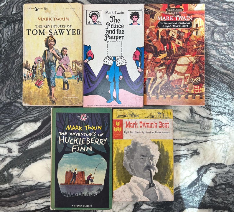 Vintage Books - Lot of 5, Mark Twain, Tom Sawyer, Prince and Pauper ...