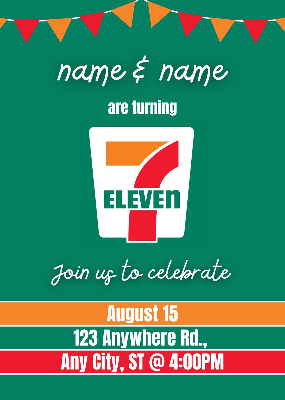7-11 Birthday Theme Template - Etsy