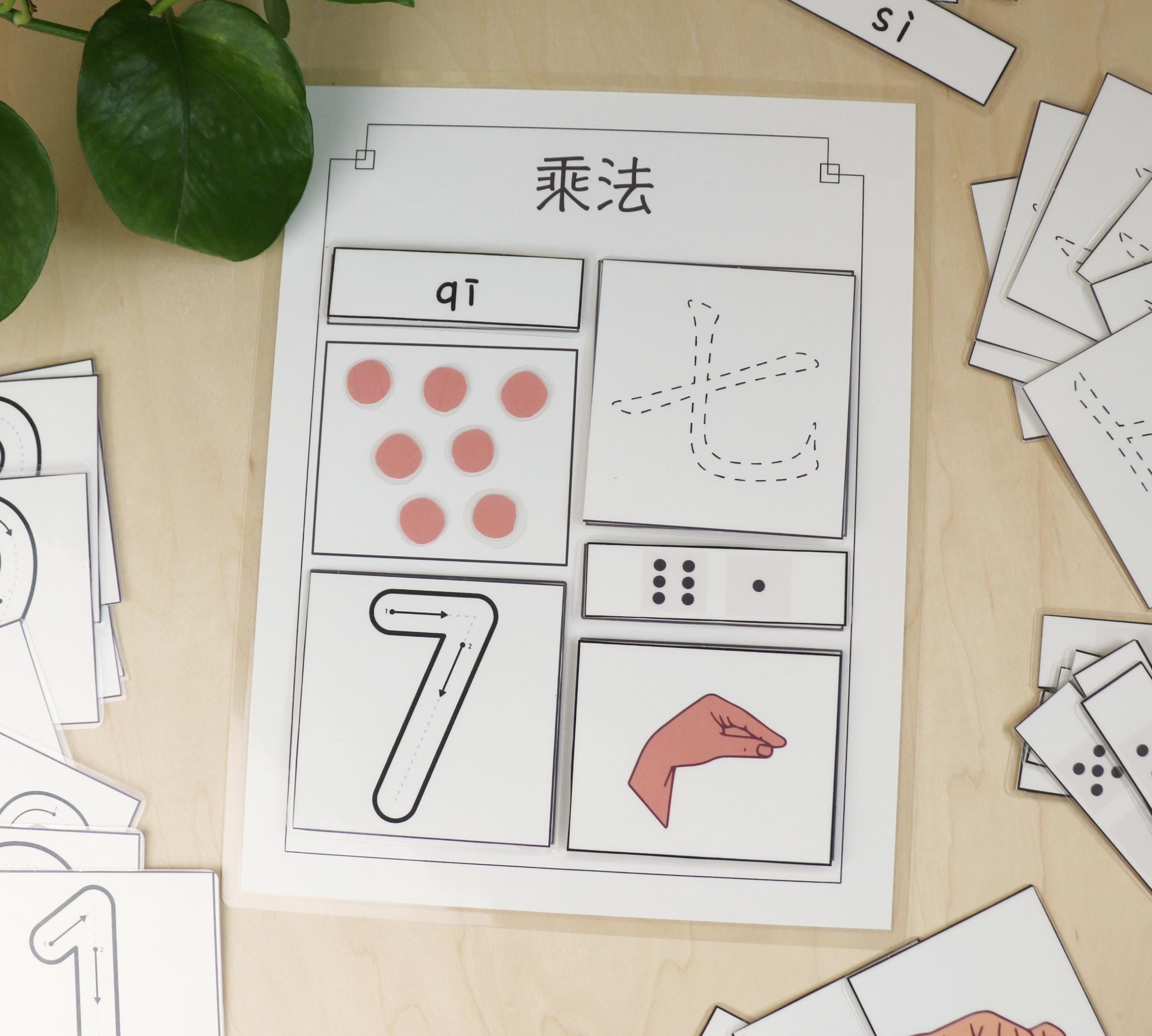 Chinese Number Tracing Printable Preschool Math Counting Activity Board ...