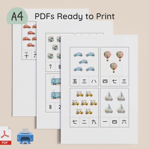 Chinese Number Flash Cards: Mandarin Transportation Counting Activity ...