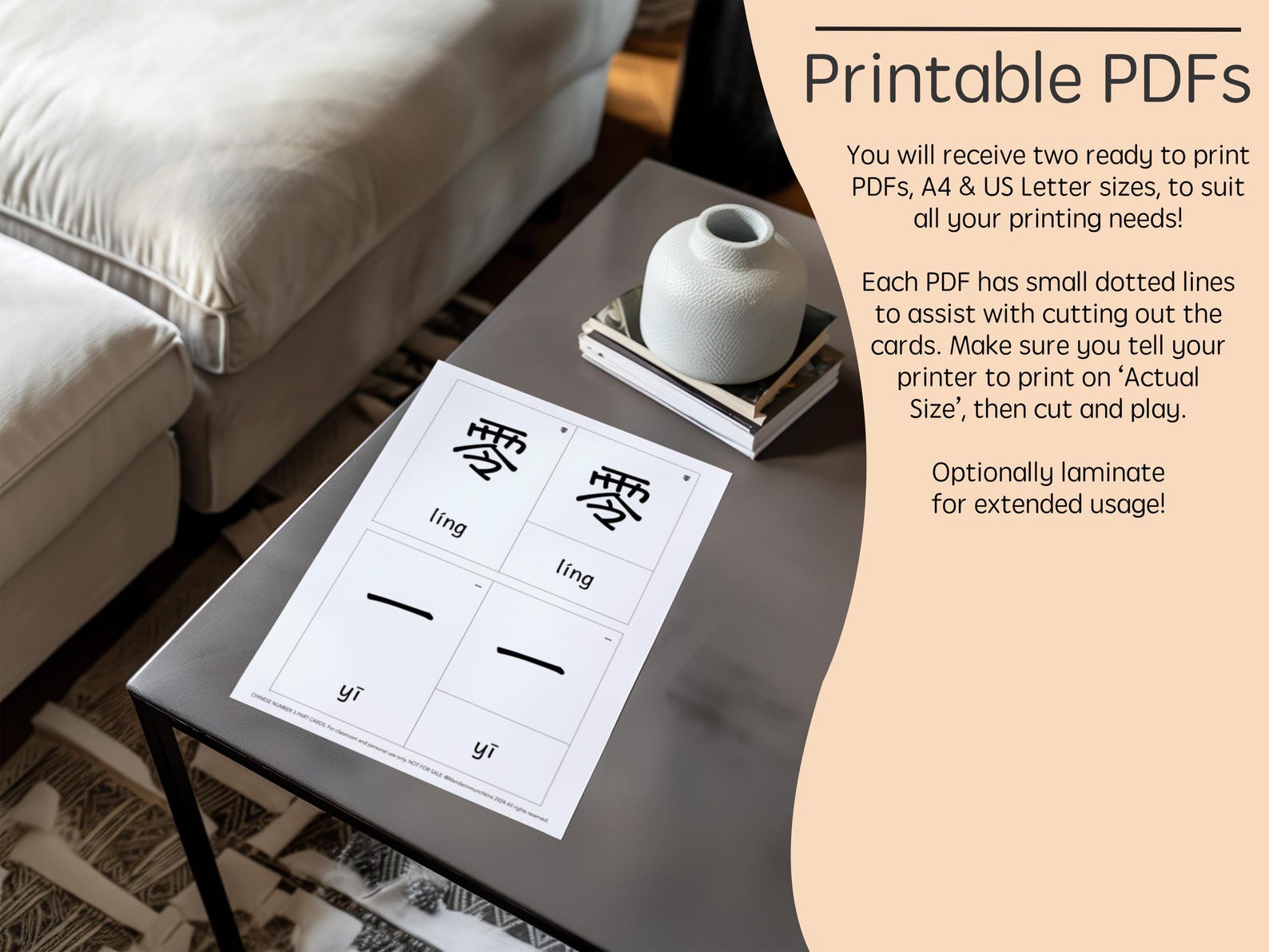 Minimalist Chinese Number Cards Montessori 3 Part Classroom Flash Cards ...