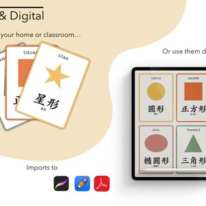 Basic Shapes Mandarin Flashcards Traditional Chinese & English ...
