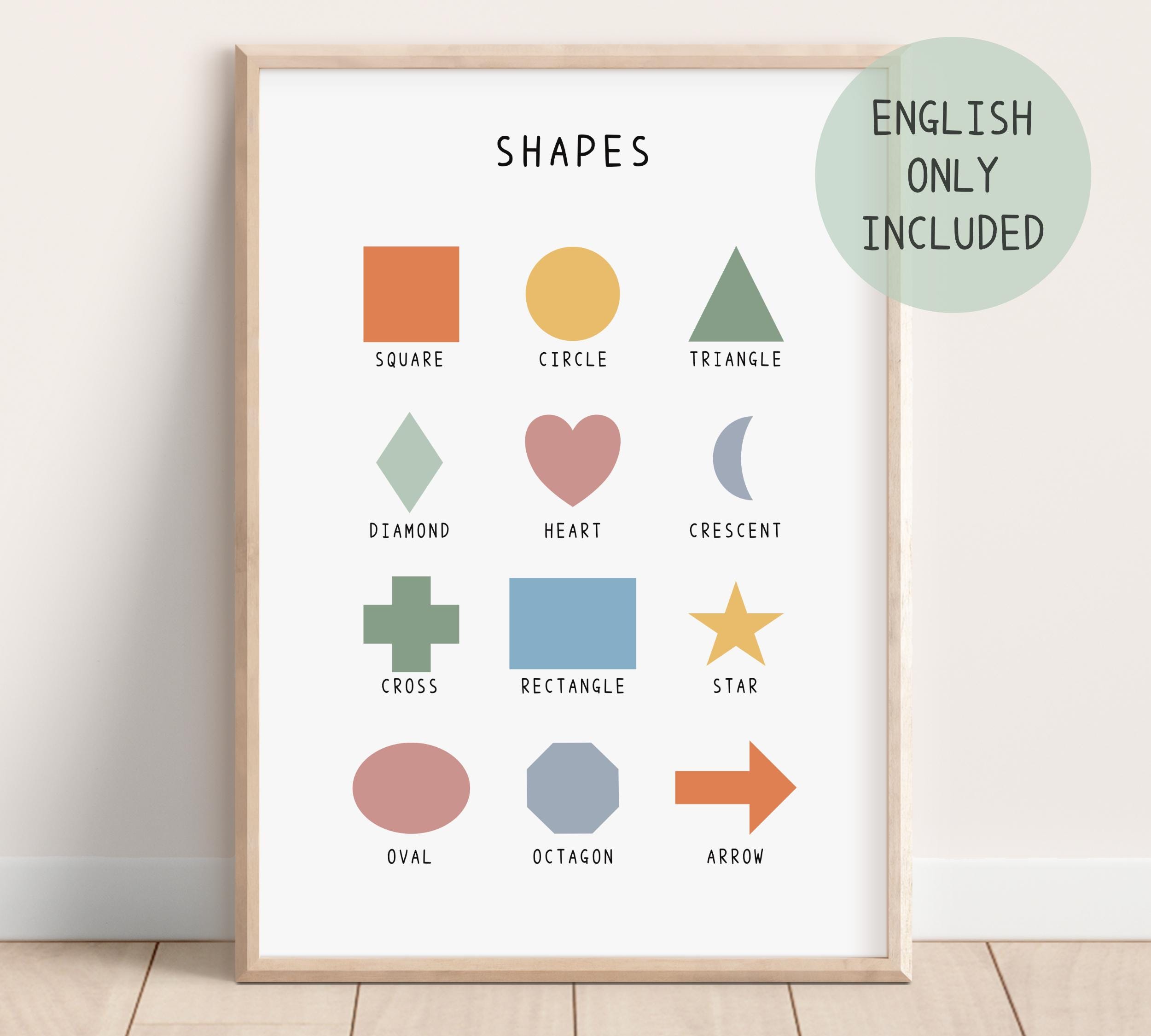 Chinese Shapes Poster: Mandarin Vocabulary, Bilingual Classroom Decor ...