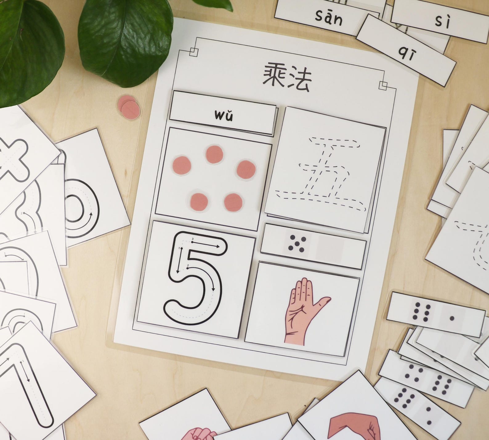 Chinese Number Tracing Printable Preschool Math Counting Activity Board ...