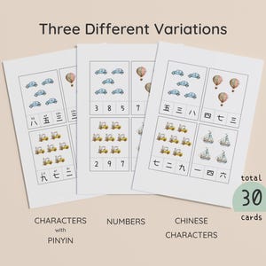 Chinese Number Flash Cards: Mandarin Transportation Counting Activity ...