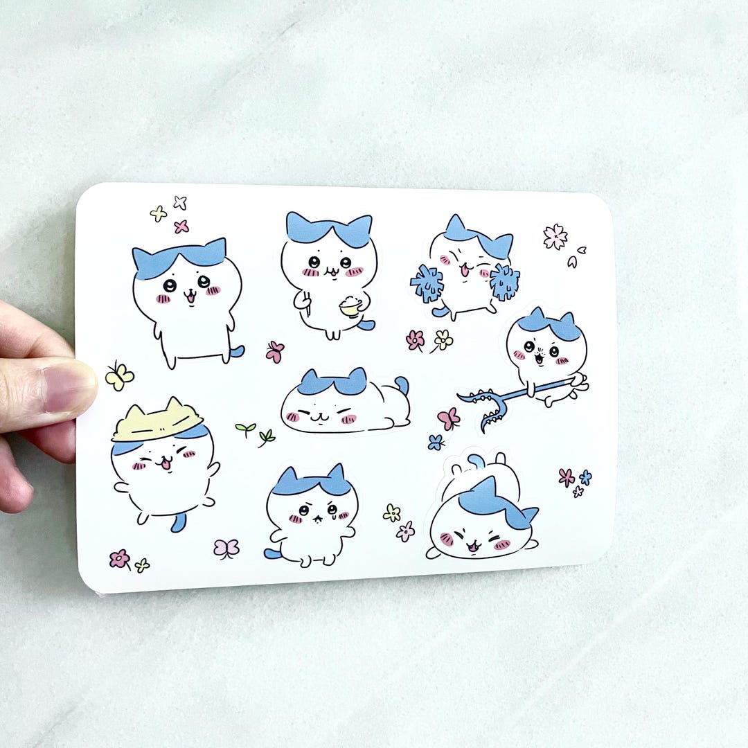 Chiikawa: Hachiware Sticker Sheet | Cute Cat Stickers | Kawaii Anime ...