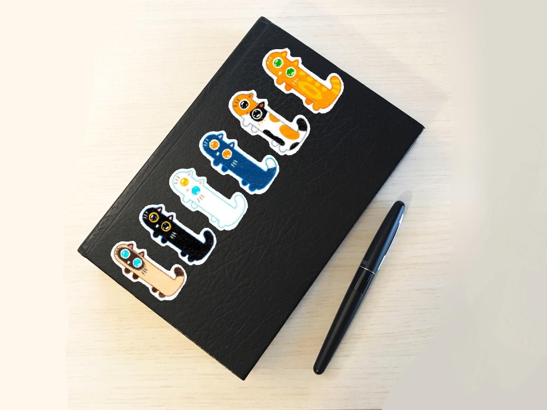 Long Cat Stickers orange, Calico, Black, White, Blue, and Ragdolls Cats ...