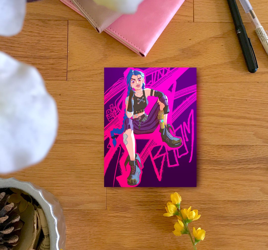 Jinx Print Arcane Fan Art Character Fan Art Print Jinx Illustration ...