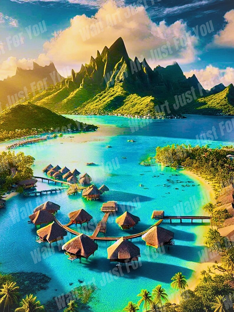 Printable Bora Bora Lagoon Digital Download Wall Art - High-resolution ...