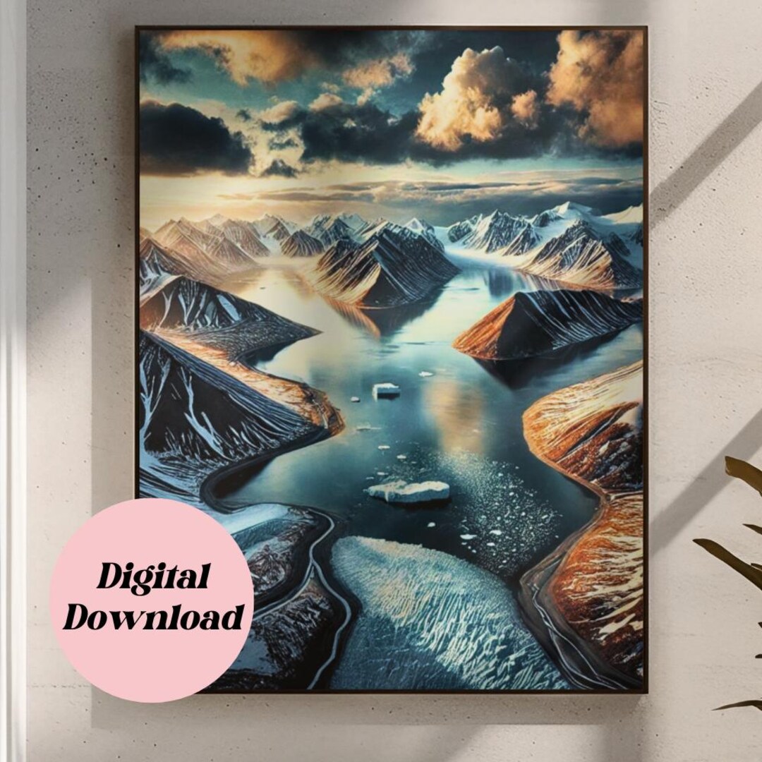 Svalbard Arctic Landscape Digital Wall Art | Stunning Polar Fjords ...