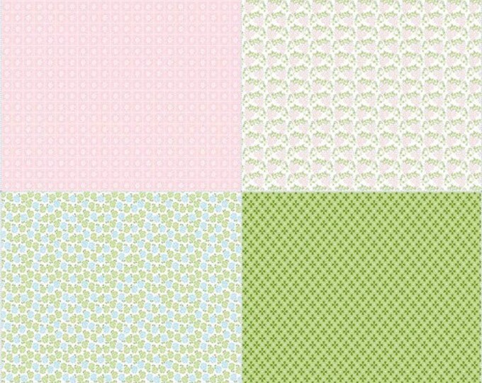 Sew Cherry 2 ~ Fat Quarter Panel ~ Pink ~ Lori Holt ~ Riley Blake ...