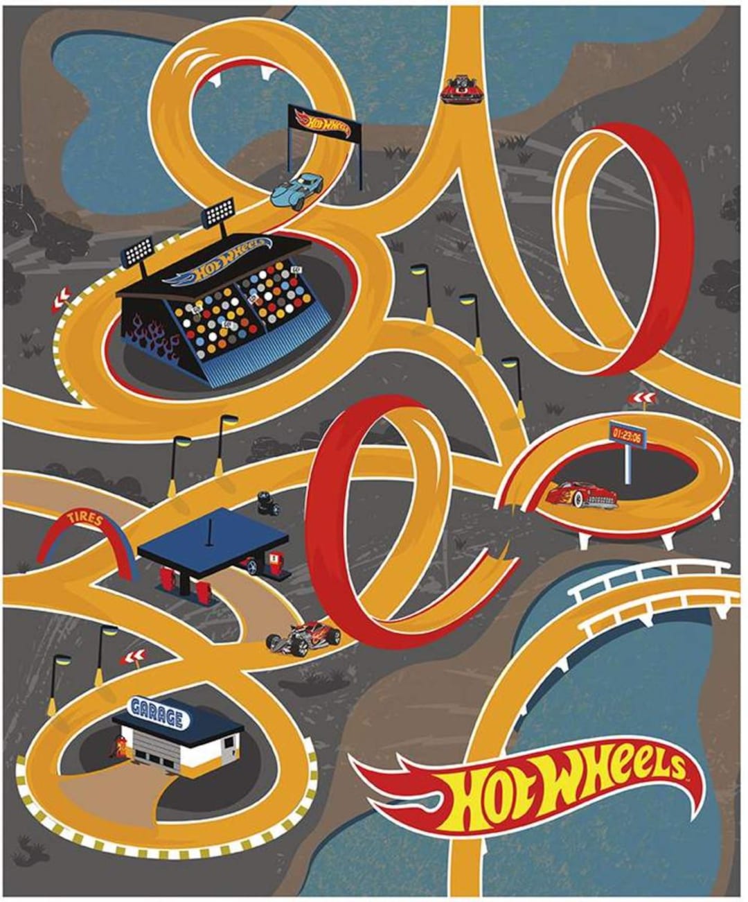 Hot Wheels Canvas Race Track Play Mat Panel - Etsy