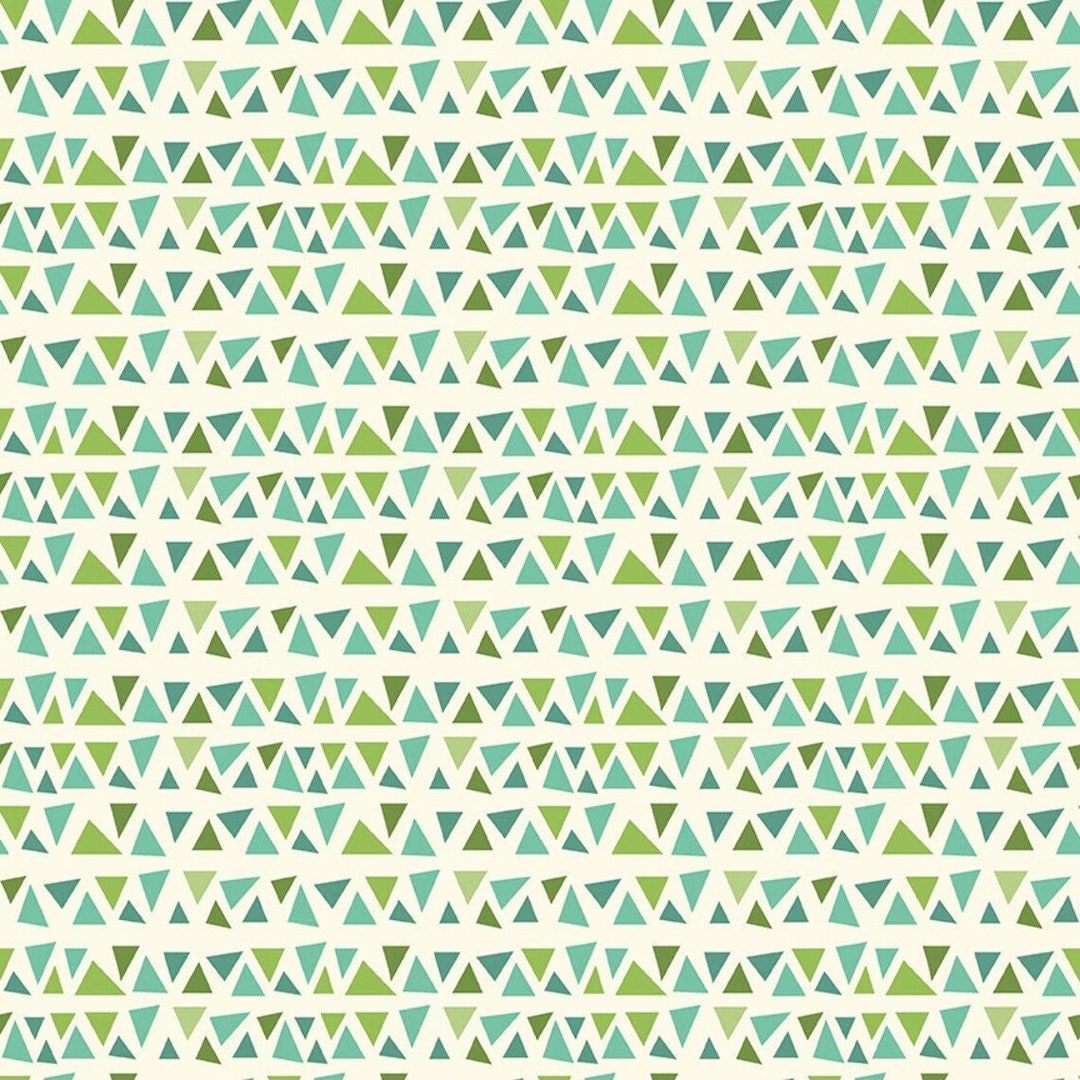 Green and Cream Fabric ~ Triangles on Cream From Eat Your Veggies by ...