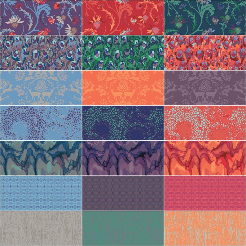 Organica Peacock Green Fabric Emily Taylor for Riley Blake Vibrant ...