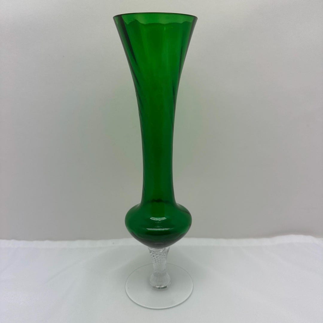 Emerald Green Glass Vase - Etsy