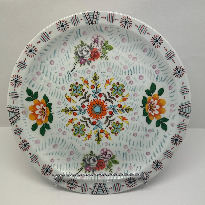 Vintage Folk Art Style Decorative Plate Made in Brazil - Etsy