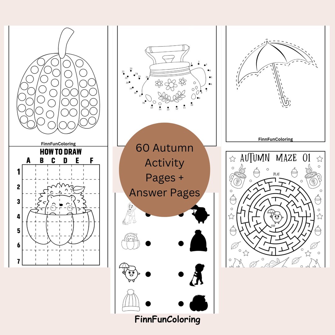 Autumn Activity Pages for Kids volume II, Fall Puzzles, Mazes, Coloring ...