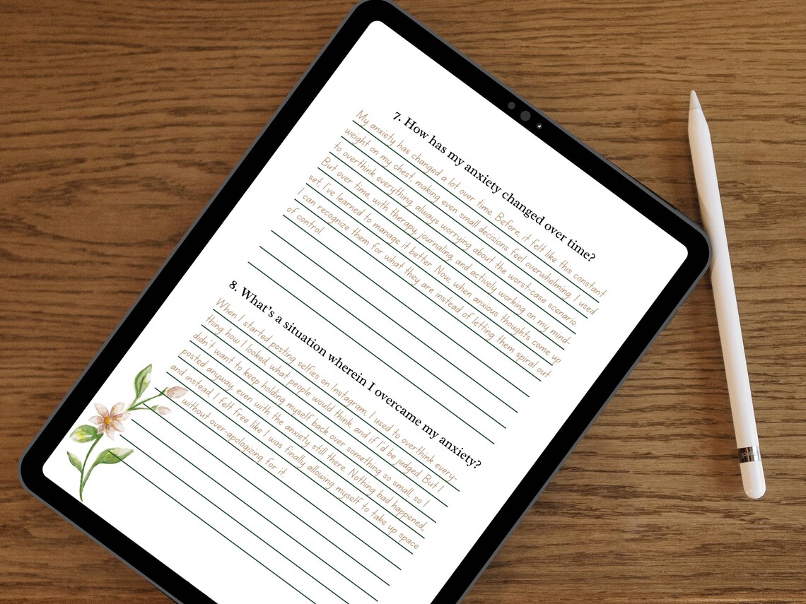 Digital Anxiety Journal, 50 Journal Prompts for Anxiety Relief ...