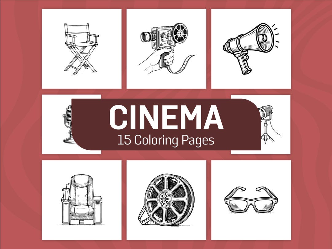 Cinema Coloring Pages – Cinema-themed Objects Coloring Sheets for Kids ...