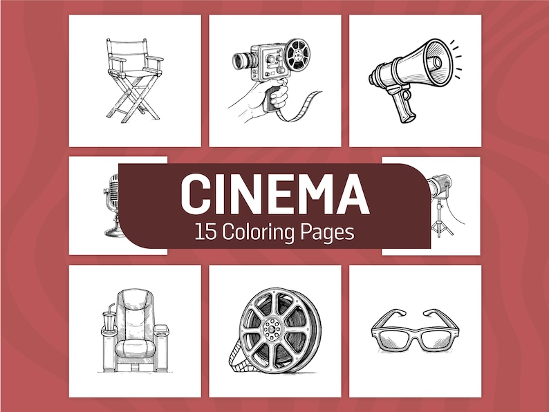 Cinema Coloring Pages – Cinema-themed Objects Coloring Sheets for Kids ...