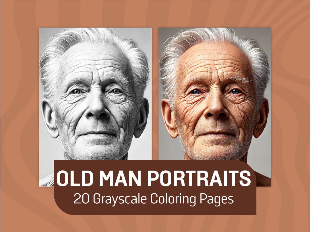 Old Man Portraits Coloring Pages - Printable Elderly Man Coloring ...