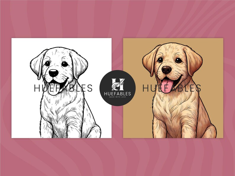 Labrador Coloring Pages for Kids & Adults - Cute Puppy Coloring Sheets ...